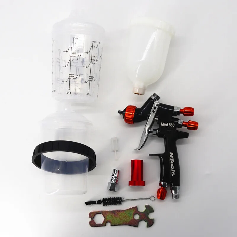 Spray Gun with 400CC Mix Cup Air Spray Gun with Paint Mixing Cup and ...