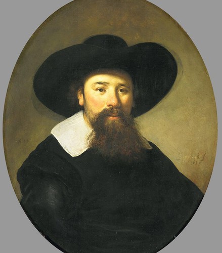 Oil painting govert teunisz flinck - Portrait of a 44-year-old man hand ...