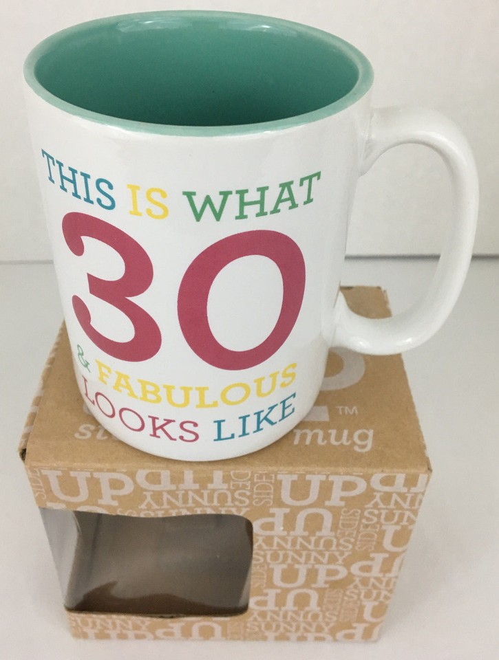 30th Birthday Mug Cheers to 30 Years 30 and Fabulous White Teal Mug ...