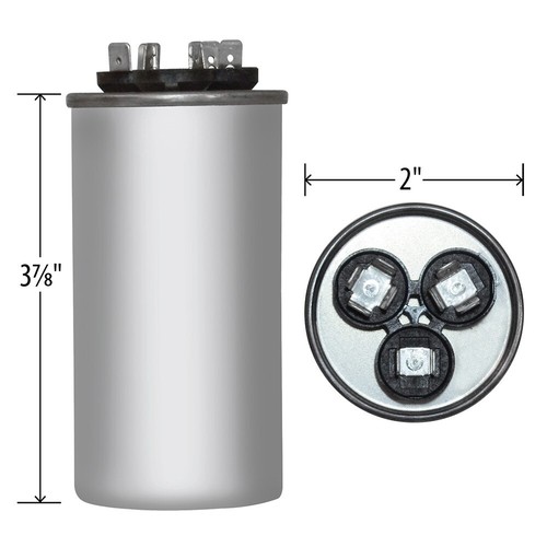 Dual Capacitor 45/7.5 MFD 370 440V replaces Carrier HC98JA047 GE Genteq ...