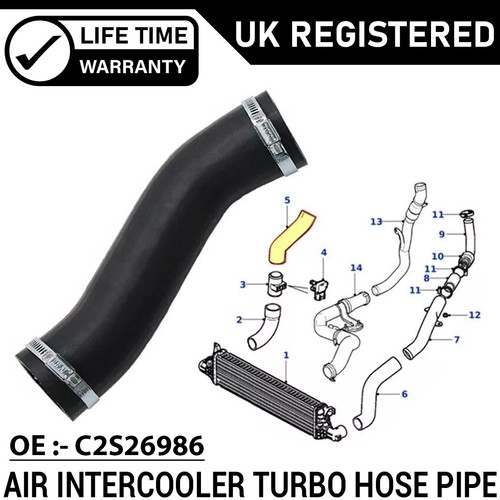 INTERCOOLER TURBO BOOST HOSE PIPE FOR JAGUAR X-TYPE 2.0D 2.2D 2003-2009 ...