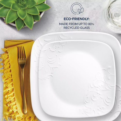 (Semi-Complete) New Corelle Cherish Embossed 14-Piece Dinnerware Set ...