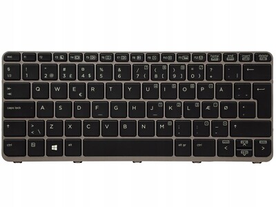 KEYBOARD HP EliteBook Folio 1020 G1 1030 G1 BACKLIT ORIGINAL DANISH DEN ...