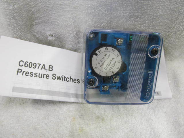 Honeywell C6097 Gas or Air Pressure Switch C6097A1053 for sale online ...