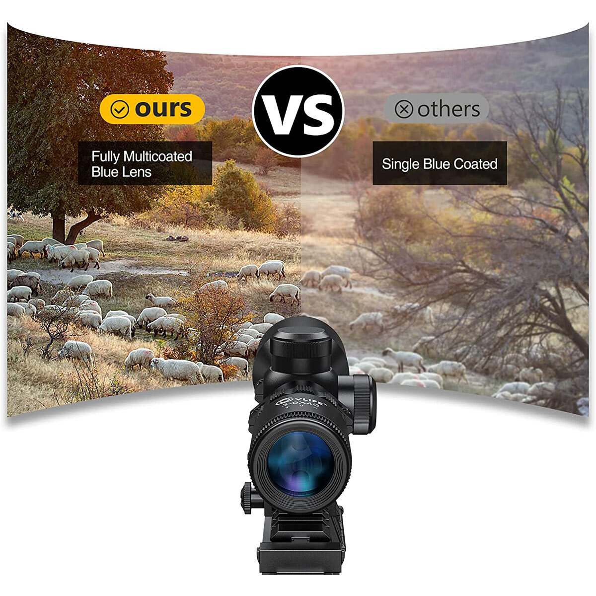 CVLIFE 3-9x40 Compact Rifle Scope Mil Dot Reticle Quick Aming Hunting ...