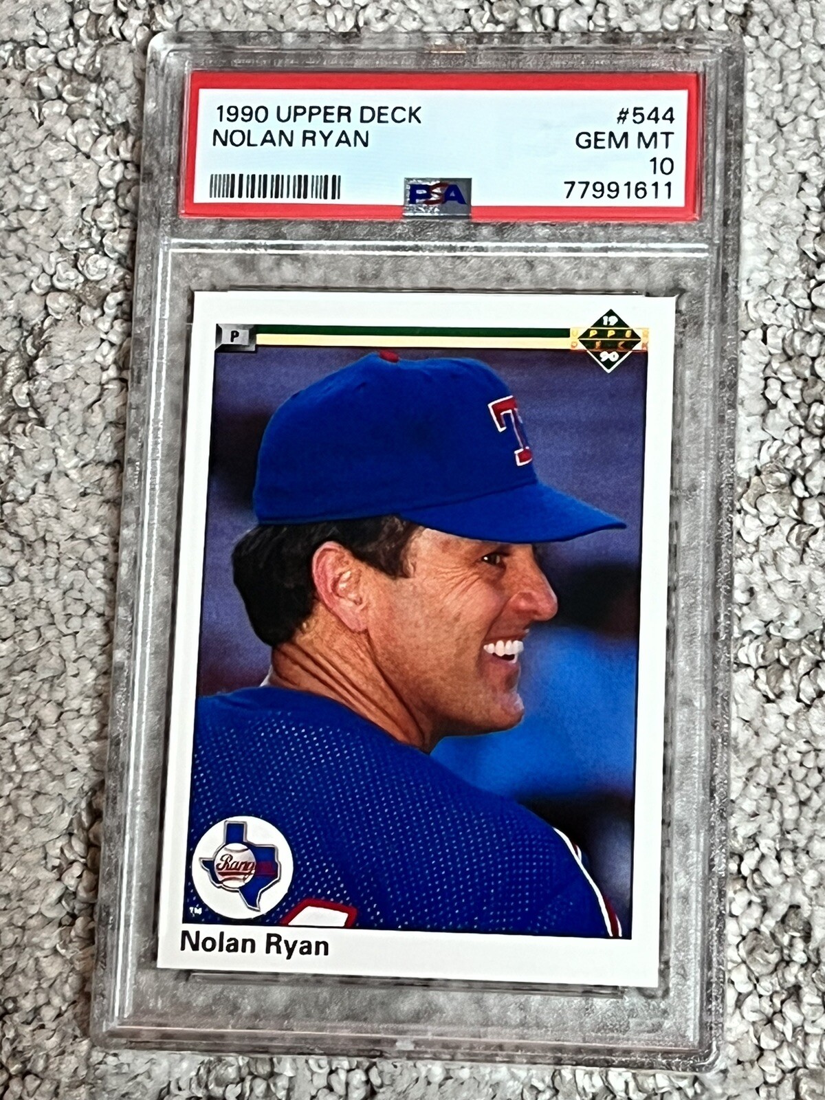 PSA 10 GEM MINT BASEBALL CARD 1990 UPPER DECK NOLAN RYAN HOF 544 TEXAS ...