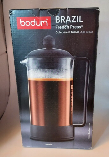 NIB Bodum Brazil French Press 8 cups 34 Oz - see photos open box never ...