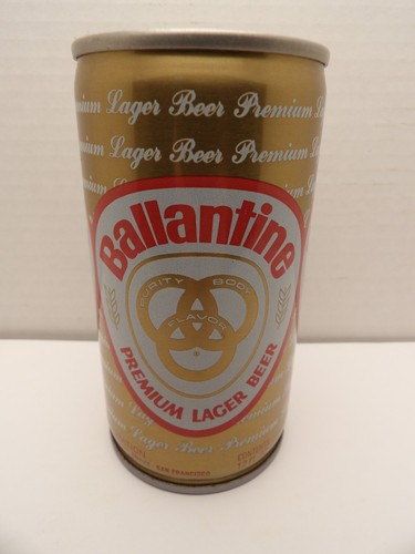 BALLANTINE PREMIUM LAGER CRIMPED STEEL PULL TAB BEER CAN #37-14 ...