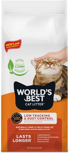 Low-dust cat litter, quick clumping, flushable, 32 lbs, unscented, odor ...
