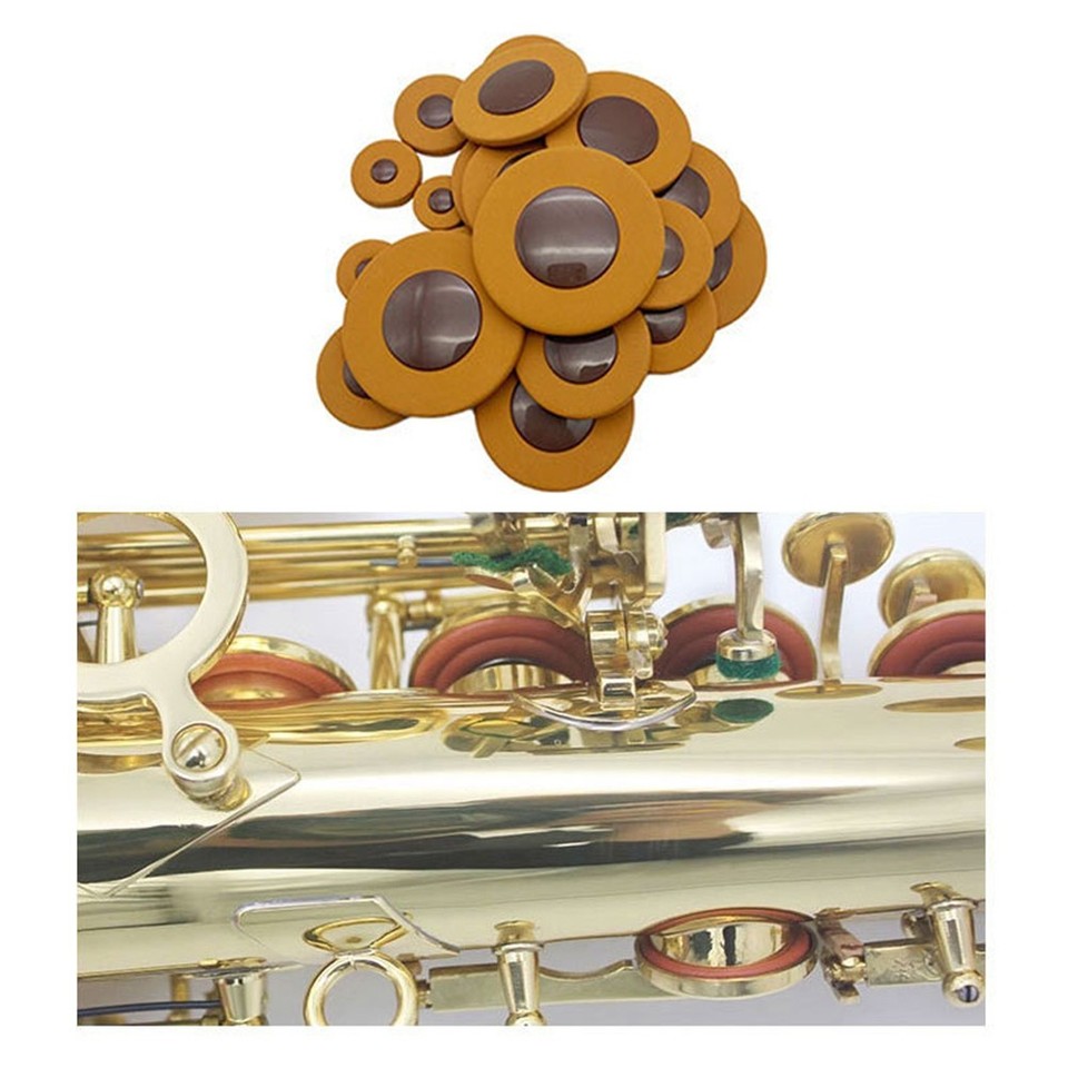 Experience Enhanced Sound with Brown Leather Pads 25 PCS For Tenor Sax ...