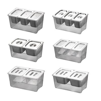 Refrigerated Condiment Server Seasoning Storage Box with Containers ...