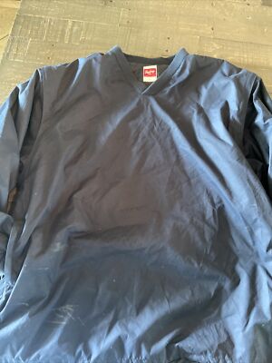 Rawlings Windbreaker Jacket Mens Large Navy Blue Pullover Mesh ...