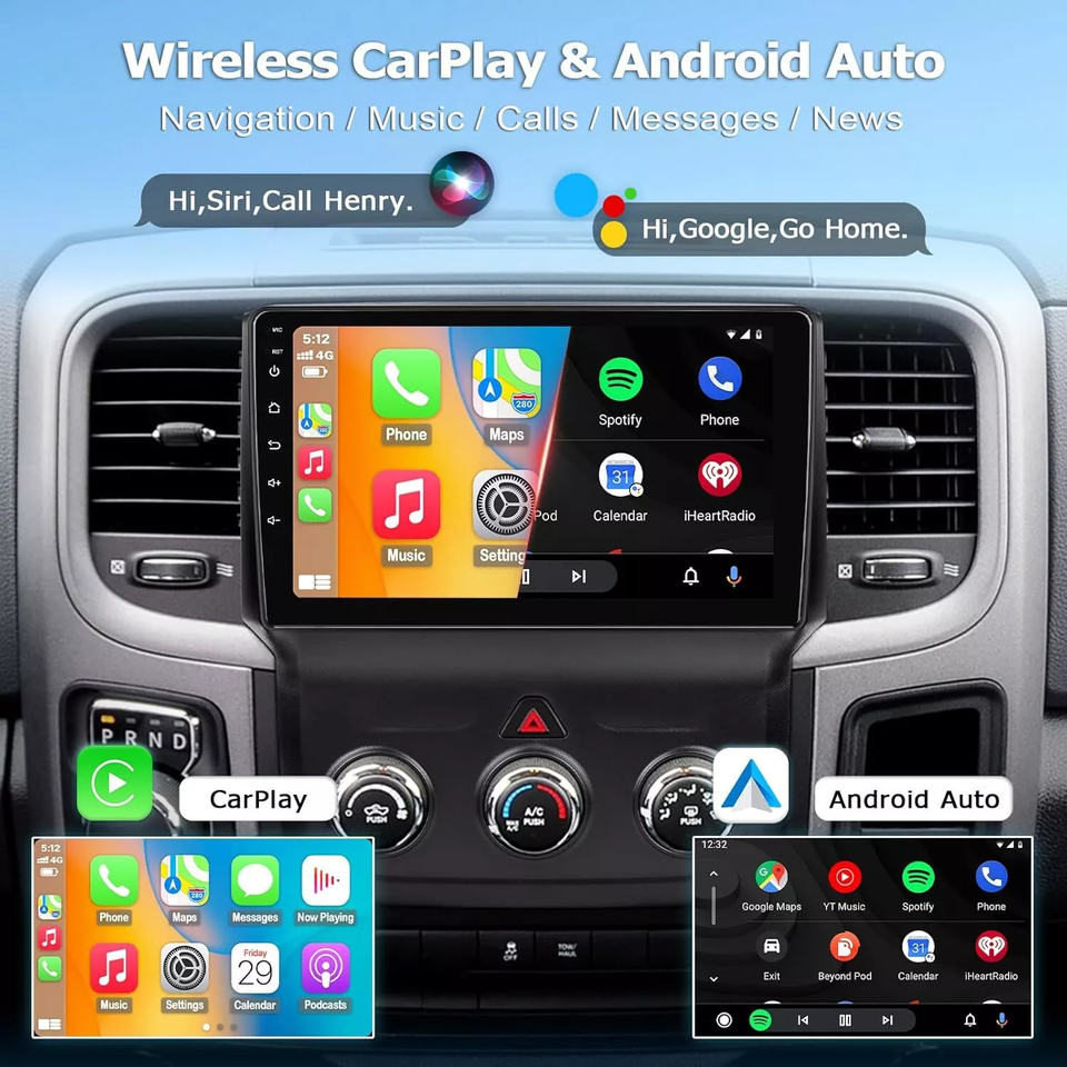 Car Stereo Upgrade 4+32G For Dodge Ram 1500 2500 2013-2018 Android ...