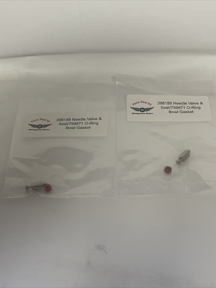 2 NEEDLE SEAT FLOAT VALVE CARBURETOR KIT FITS BRIGGS STRATTON 398188 ...