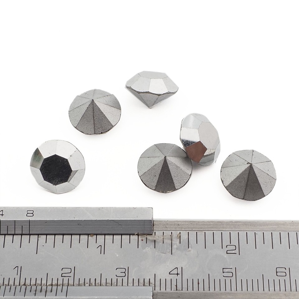 Lot (6) vintage Austrian D.S foiled silver MC chaton rhinestones ss48 ...