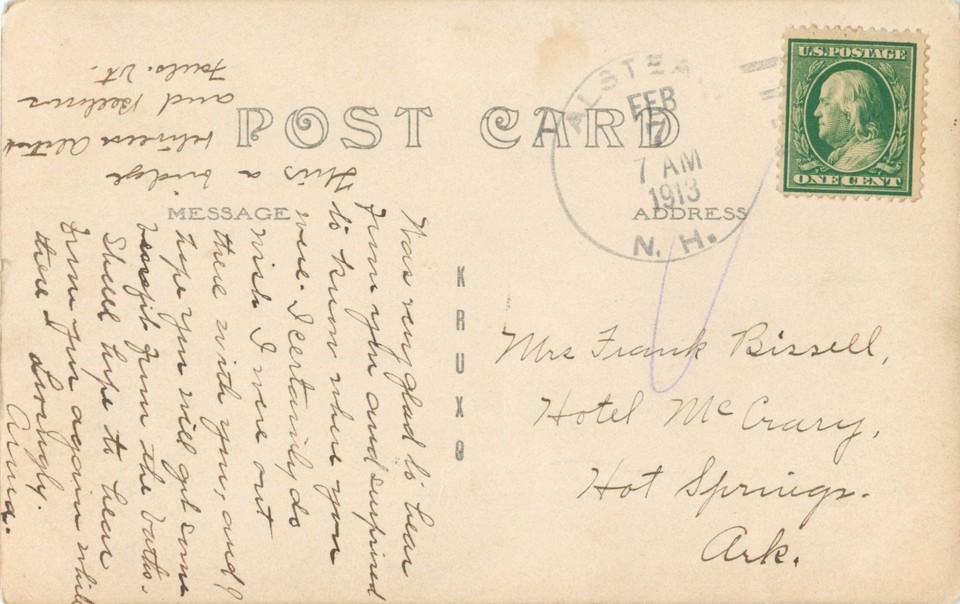 A View Of The Cold River Bridge, Cold River, NH New Hampshire RPPC 1913 ...