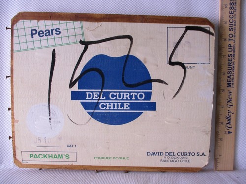 Del Curto Chile Vintage Pear Wooden Shipping Crate Box End Panel ...