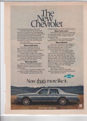 Original 1977 Chevrolet Caprice Classic Magazine Ad " Now That's More ...