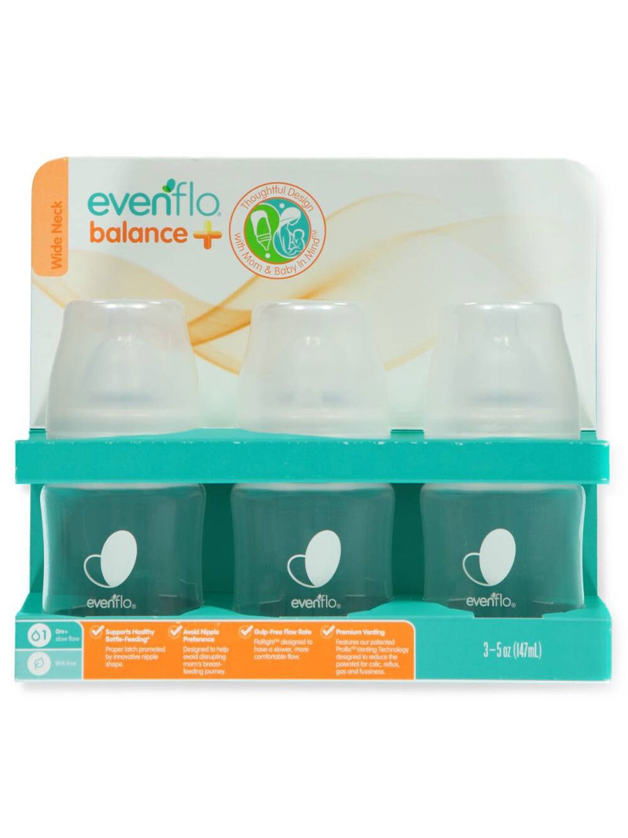 Evenflo Glass Bottles Evenflo Balance Plus 3-Pack Wide Neck Bottles ...