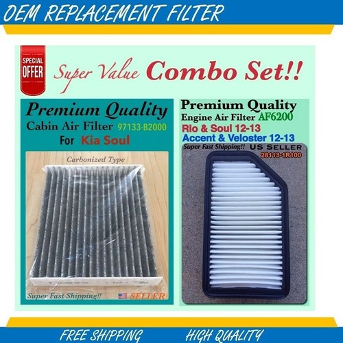 Engine And CARBONIZED CABIN AIR FILTER For Kia Soul 2014-2019 OEM ...