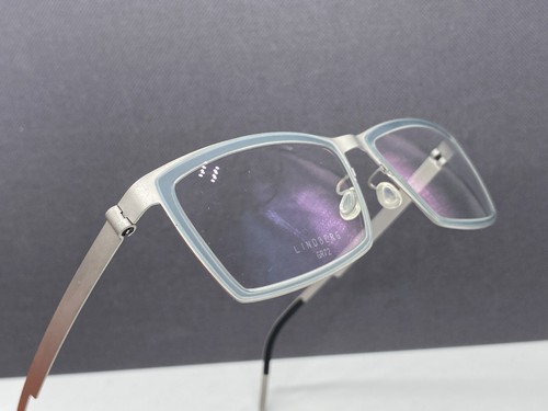 Lindberg Eyeglasses Frames Men Woman Silver Gray Square Large Titanium ...