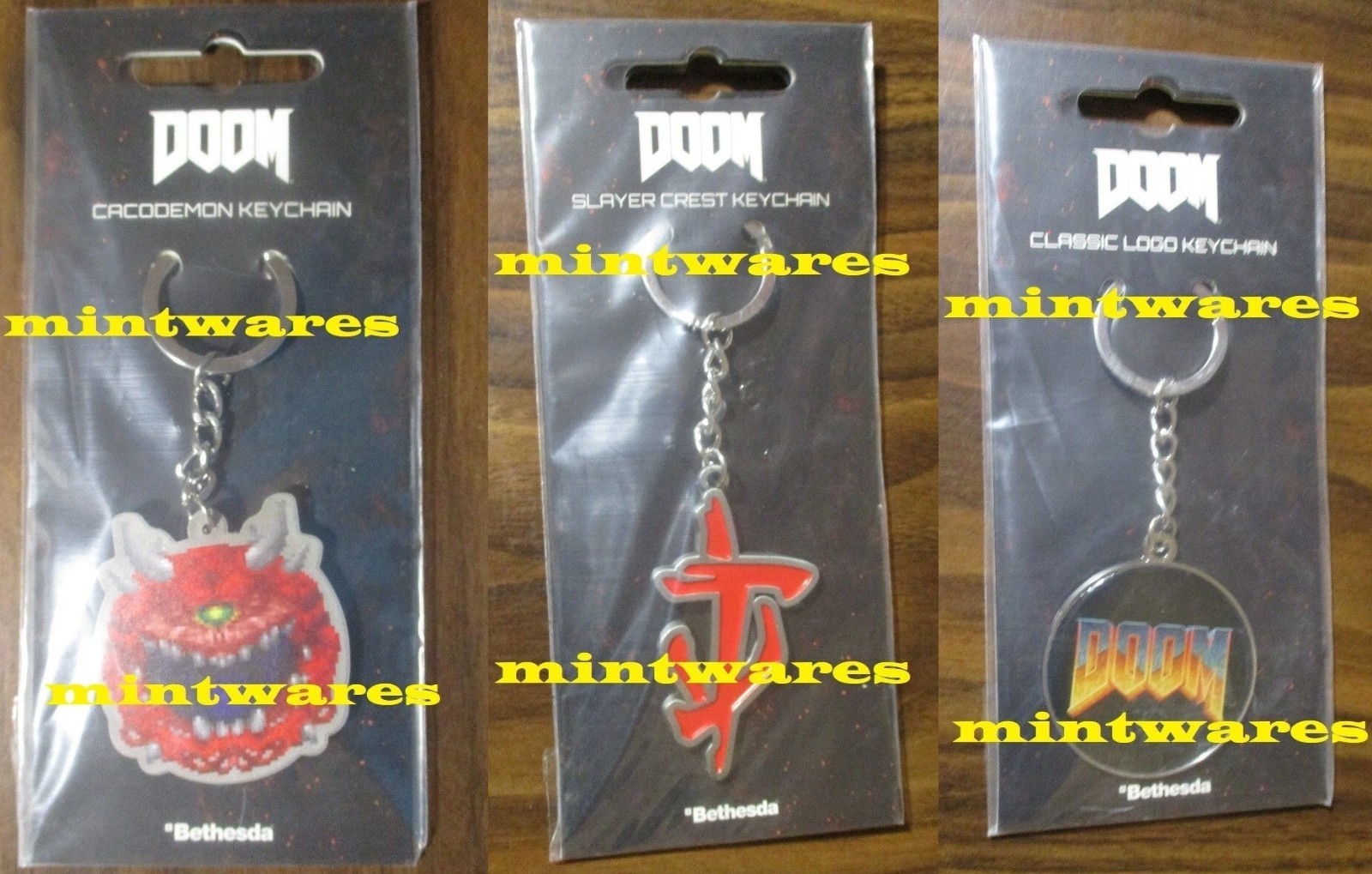 DOOM Eternal Cacodemon Slayer Crest Classic Logo Keychain Set Official ...