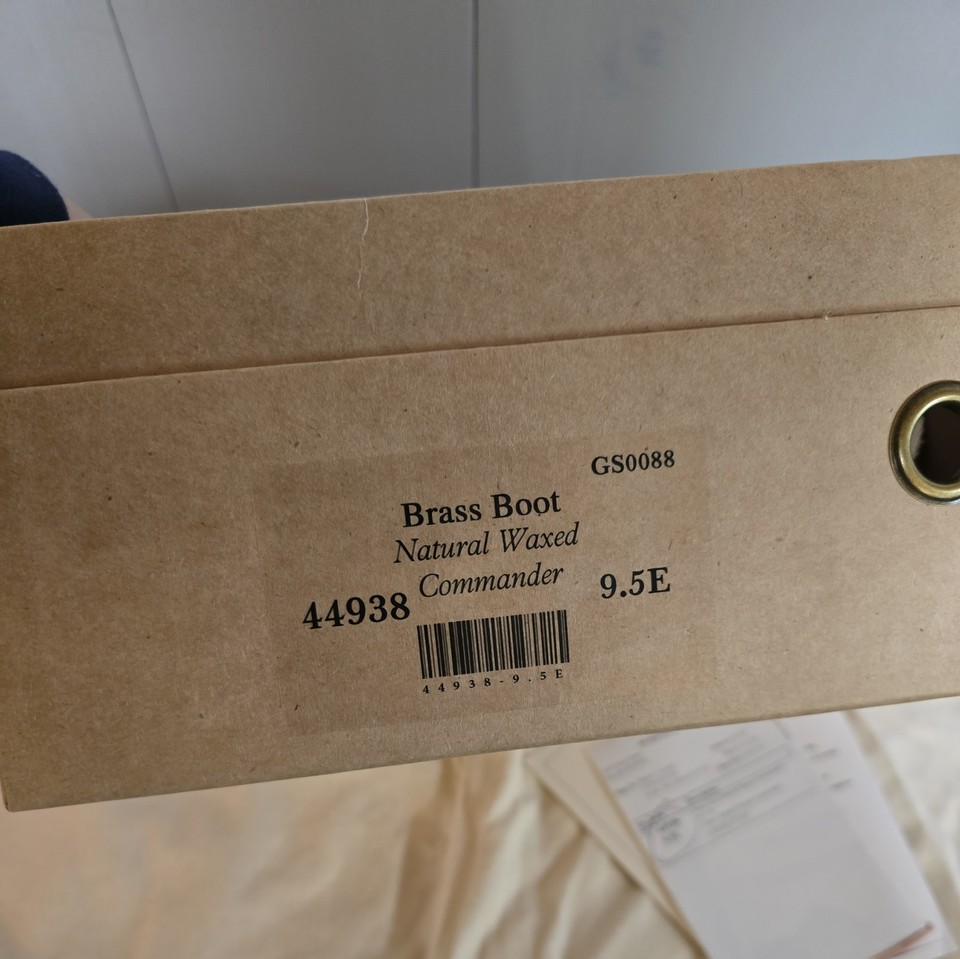 GRANT STONE Brass Boot In NATURAL Wax Commander Size 9.5E. | eBay