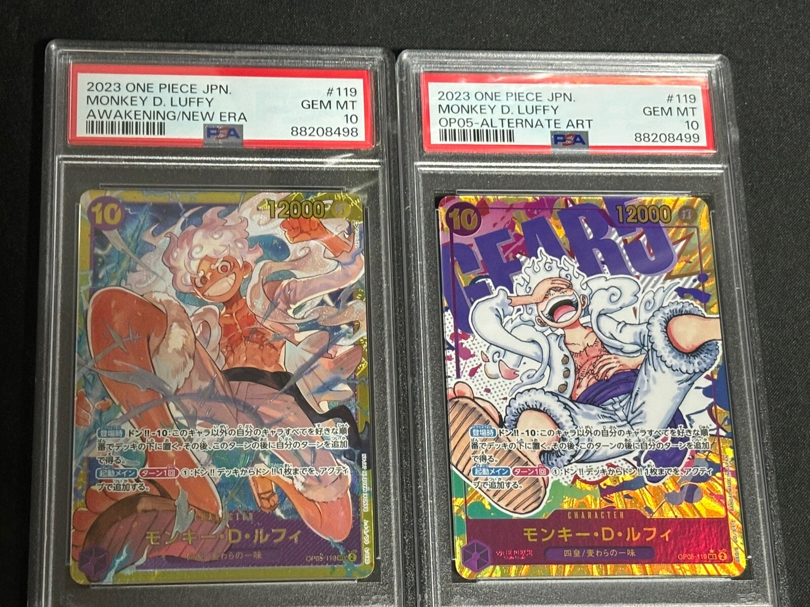 GEM MINT PSA 10 One Piece gear 5 card Monkey D Luffy Alt Art OP05-119 2 ...