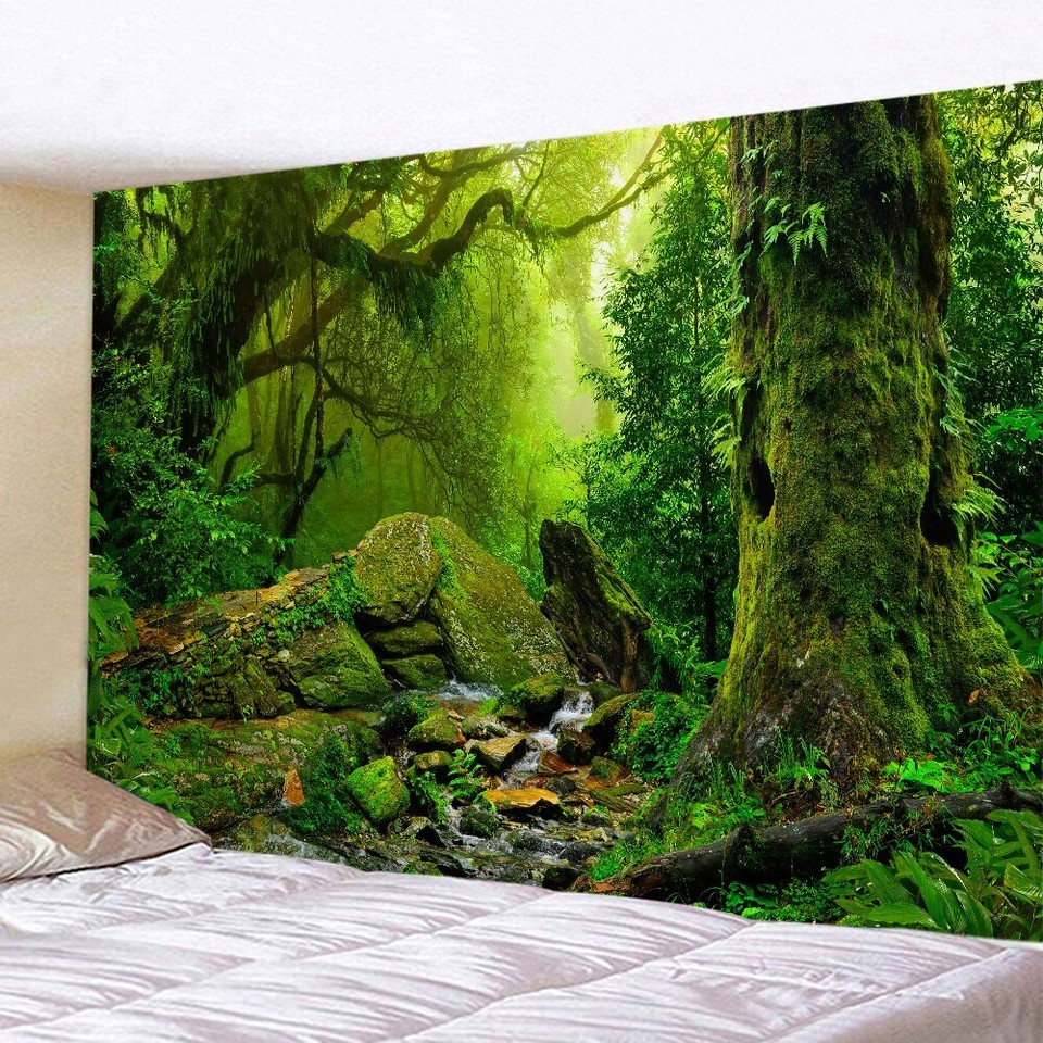 Wall Forest Cloth Wall Hanging Tapestries Wall Carpet Beach Tapestry ...