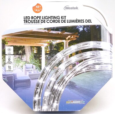 New Westek 48ft Plug-In Linkable Clear LED Rope Lighting Kit RWLED48BCC ...