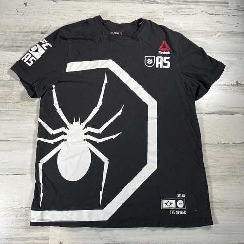 Anderson Silva 2015 Reebok UFC Shirt MMA Combat Spider Tee Brazil Men's ...