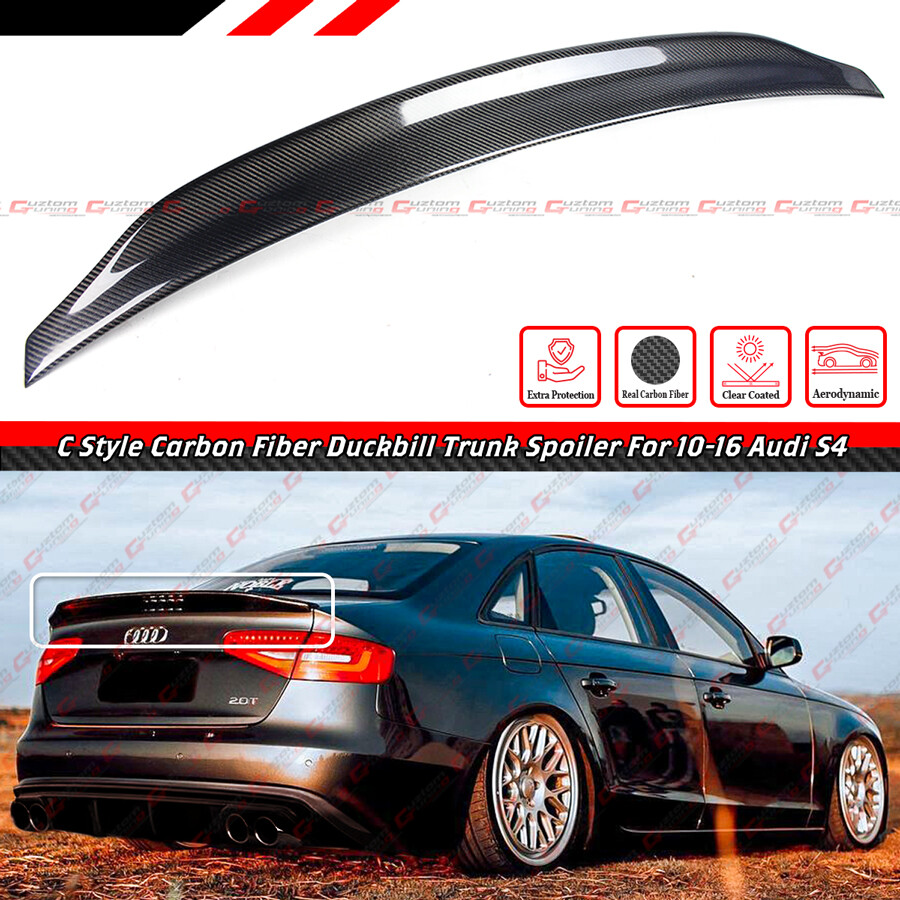 FOR 10-16 AUDI S4 SEDAN CAT STYLE HIGHKICK REAL CARBON FIBER TRUNK ...