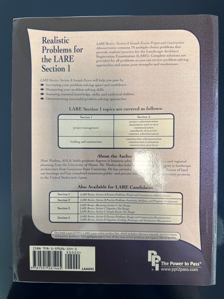 LARE Review, Section A Sample Exam : Project and Construction ...