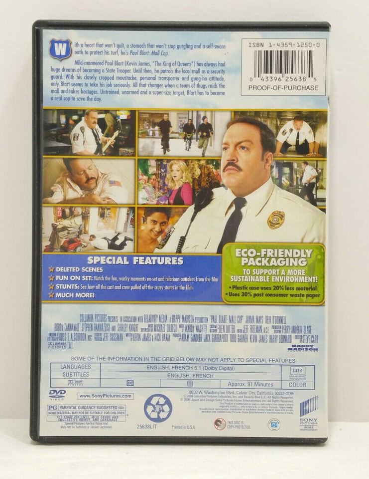 Paul Blart: Mall Cop (DVD, 2009) Kevin James TESTED WORKS | eBay