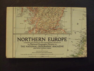 National Geographic Map Of Northern Europe Aug 1954 ID:90449 | eBay