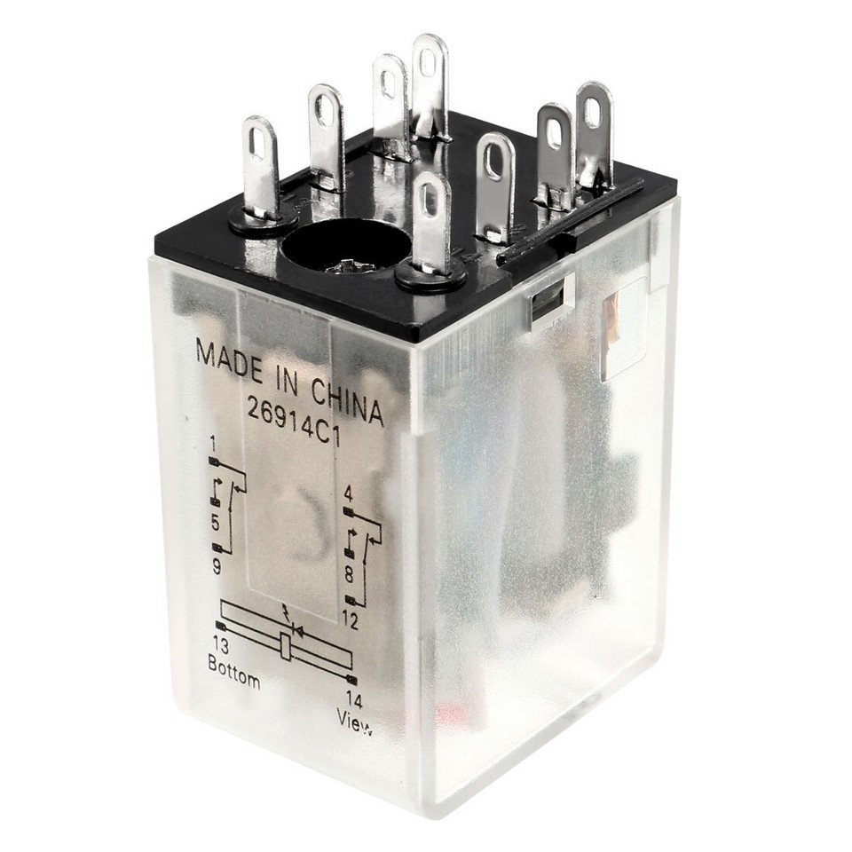 AC110/120V Coil 8 Pin DPDT Electromagnetic Purpose Power Relay + Socket ...