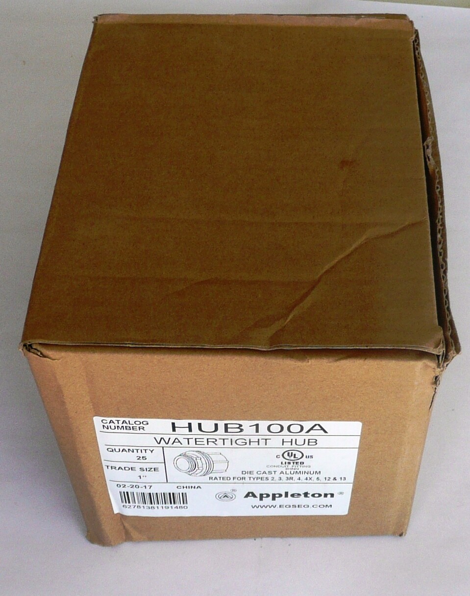 Appleton HUB100A, 1" die cast aluminum watertight hubs (Box of 25) | eBay