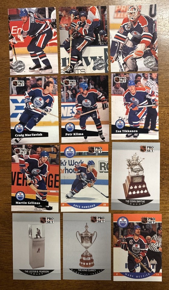1990-91 & 91-92 Pro Set NHL Hockey - Lot Of 24 Cards - Edmonton Oilers ...