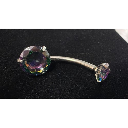 Mystic Topaz Belly Button Ring 14G Navel Piercing Body Jewelry Women | eBay
