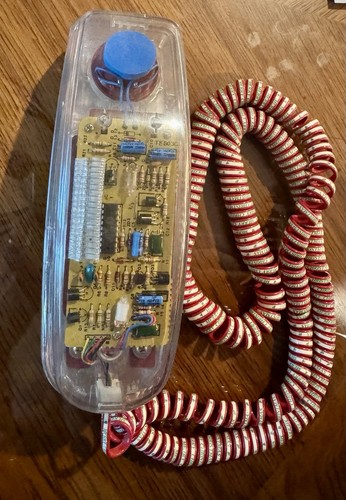 Vintage 80s 90s Clear Transparent Retro Phone Aqua/Blue/Green Cord By ...