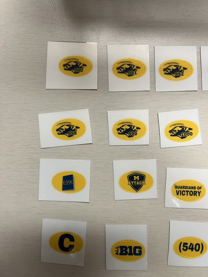 Michigan Wolverines National Champs 2023 Mini Football Helmet Decal Set ...