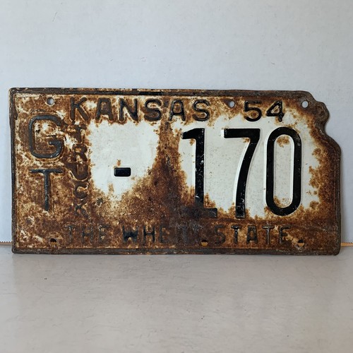 1954 Kansas Truck License Plate 170 Grant County GT Collector Man Cave ...
