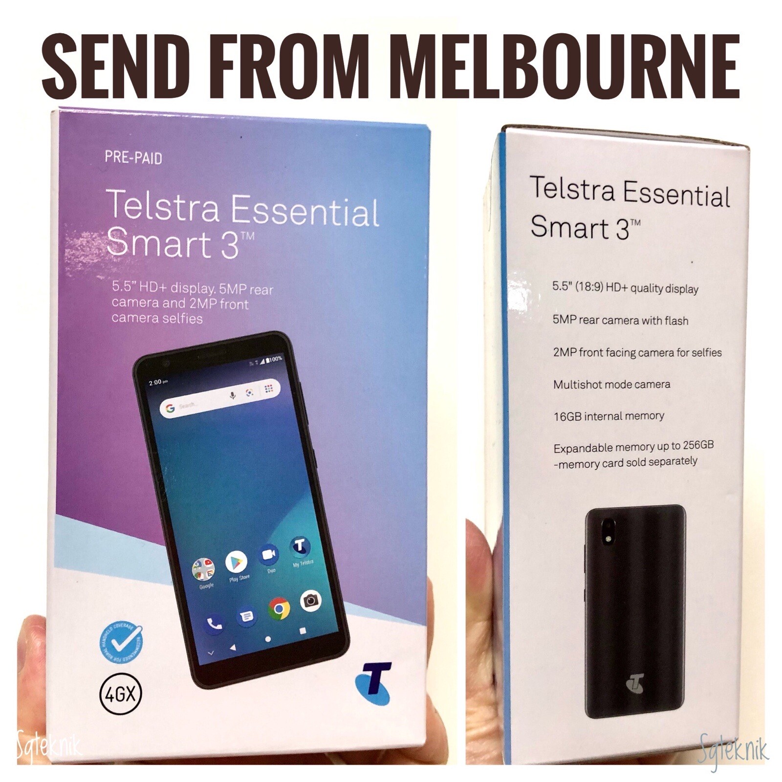 NEW Telstra Essential Smart 3 5.5in HD 4G (VoLTE OK) 16GB 5MP ZTE ...
