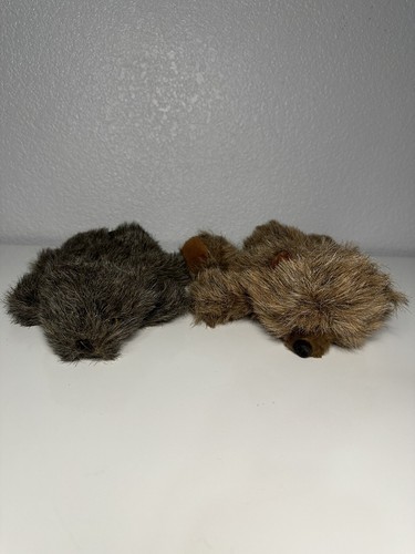 Folkmanis Animal Hand Puppet Lot Of 2 Beaver Brown Bear Furry Folk ...