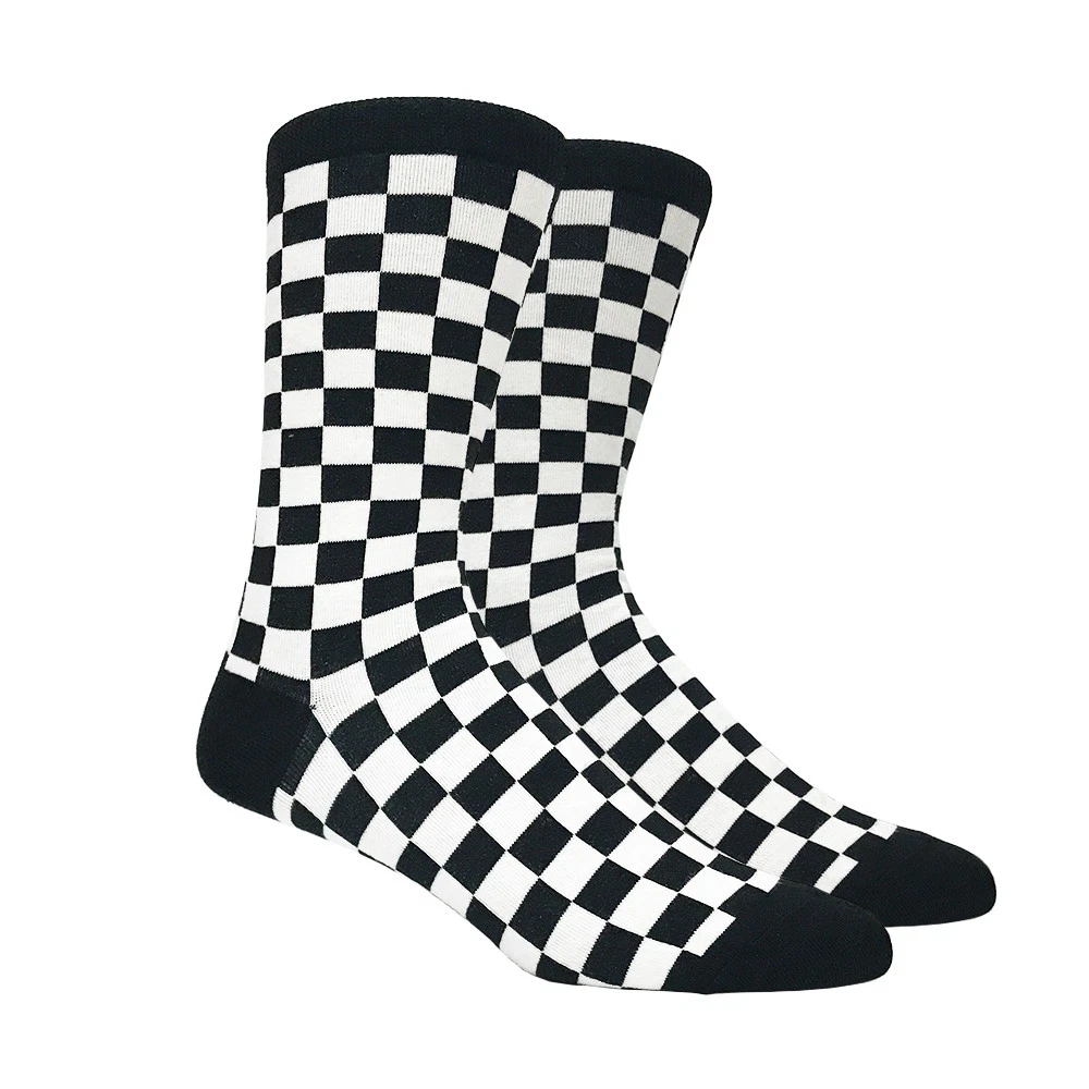 Black And White Checkered Socks