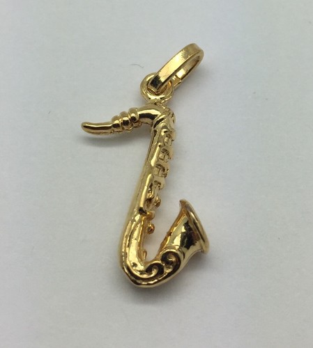 PENDENTIF EN PLAQUE OR 18K 5 MICRONS NEUF SAXOPHONE | eBay