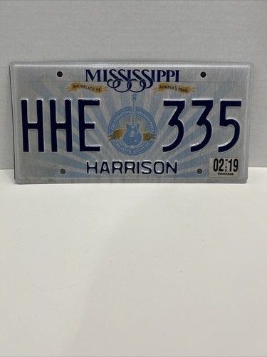 MISSISSIPPI 2019 License Plate # HHE 335 Harrison County White 6" x 12 ...