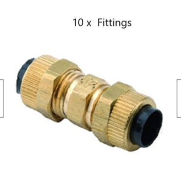 10 x Dental Poly Union 3/8 X 3/8, 3/8" Poly Union DCI Dental tube hose ...