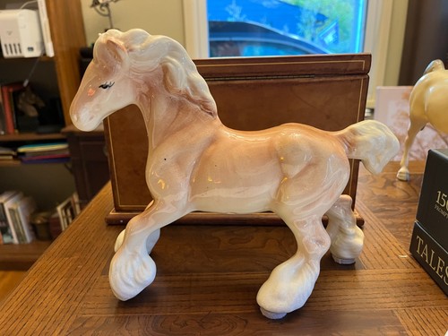 Beswick Cantering Shire Horse Rare Palomino color | eBay