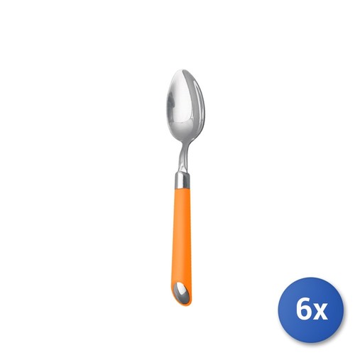 6X Stainless Steel Drop Spoons With Orange Plastic Handle, Diamond | eBay